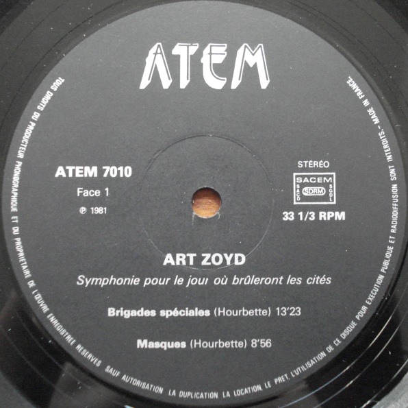 Art Zoyd - Symphonie Pour Le Jour Où Brûleront Les Cités (1981 ...
